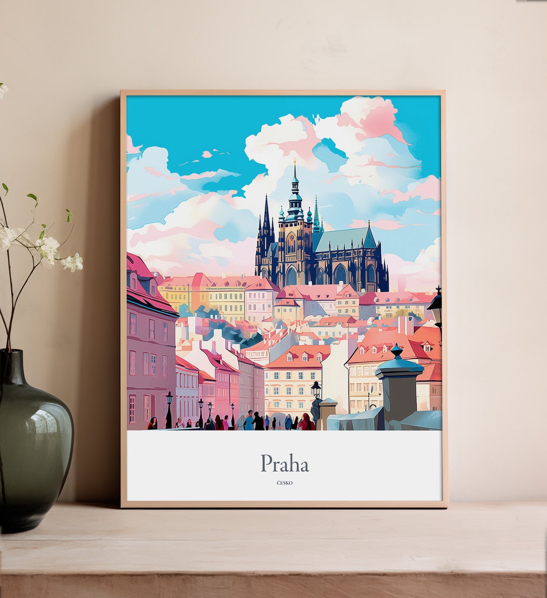 Prague Print Prague Poster Prague Gift Czechia Souvenir Prague Wall Art ...