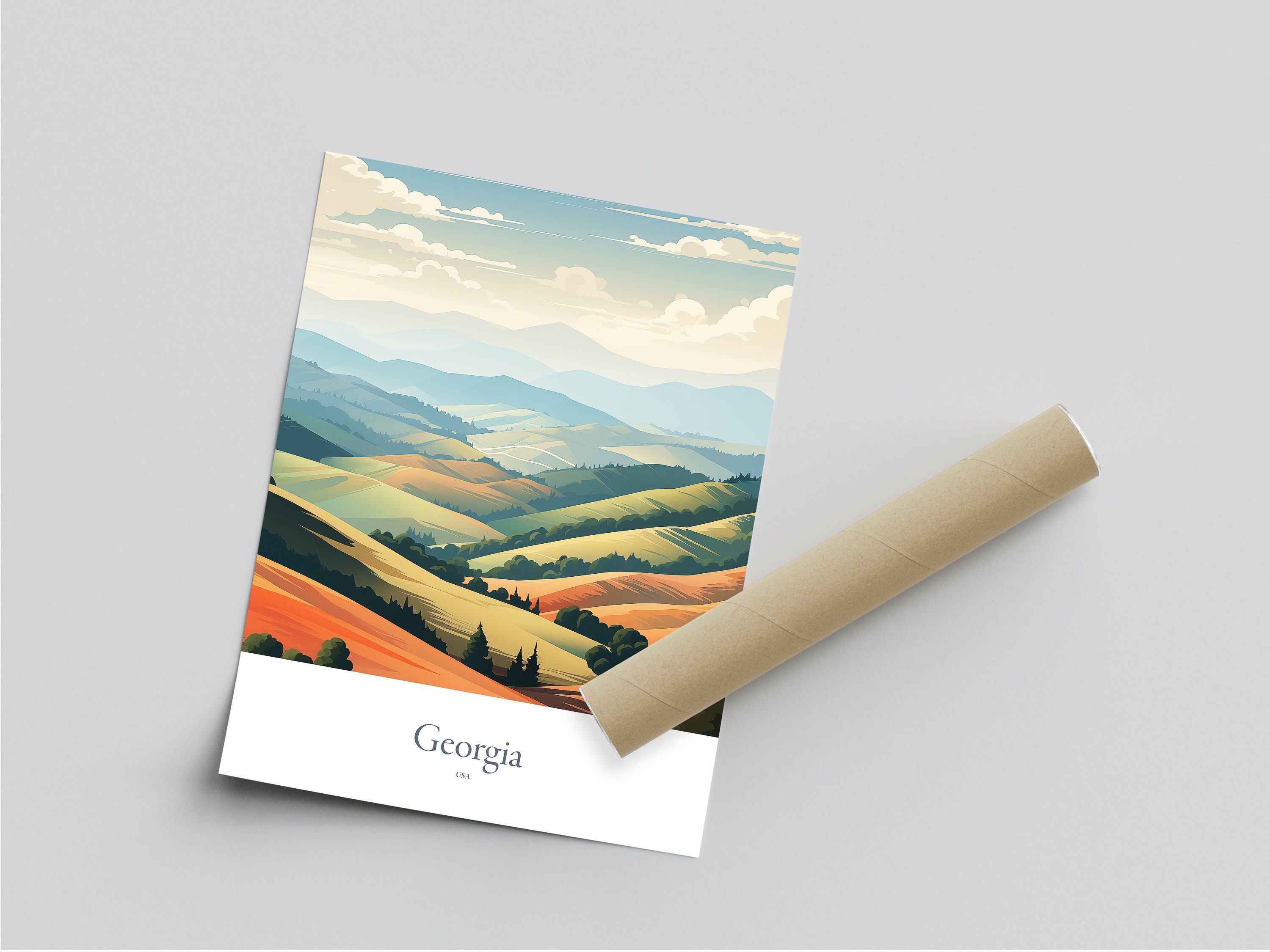Georgia Print Georgia Poster Georgia Gift USA Souvenir Georgia Wall Art ...