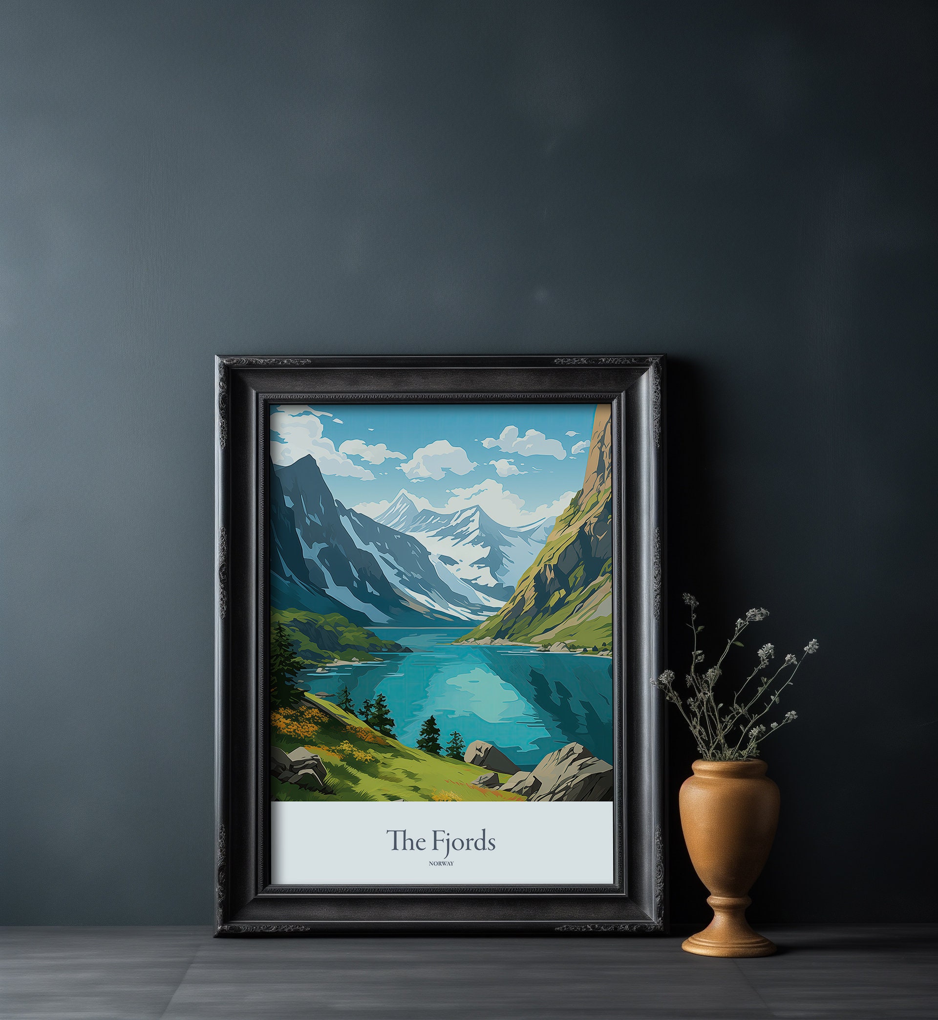 Fjords Print Fjords Poster Fjords Gift Norway Souvenir Fjords Wall Art ...