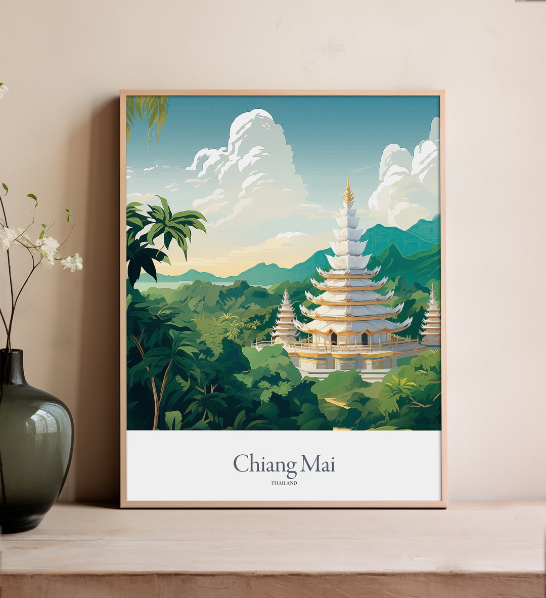 Chiang Mai Print Chiang Mai Poster Chiang Mai Gift Thailand Souvenir ...