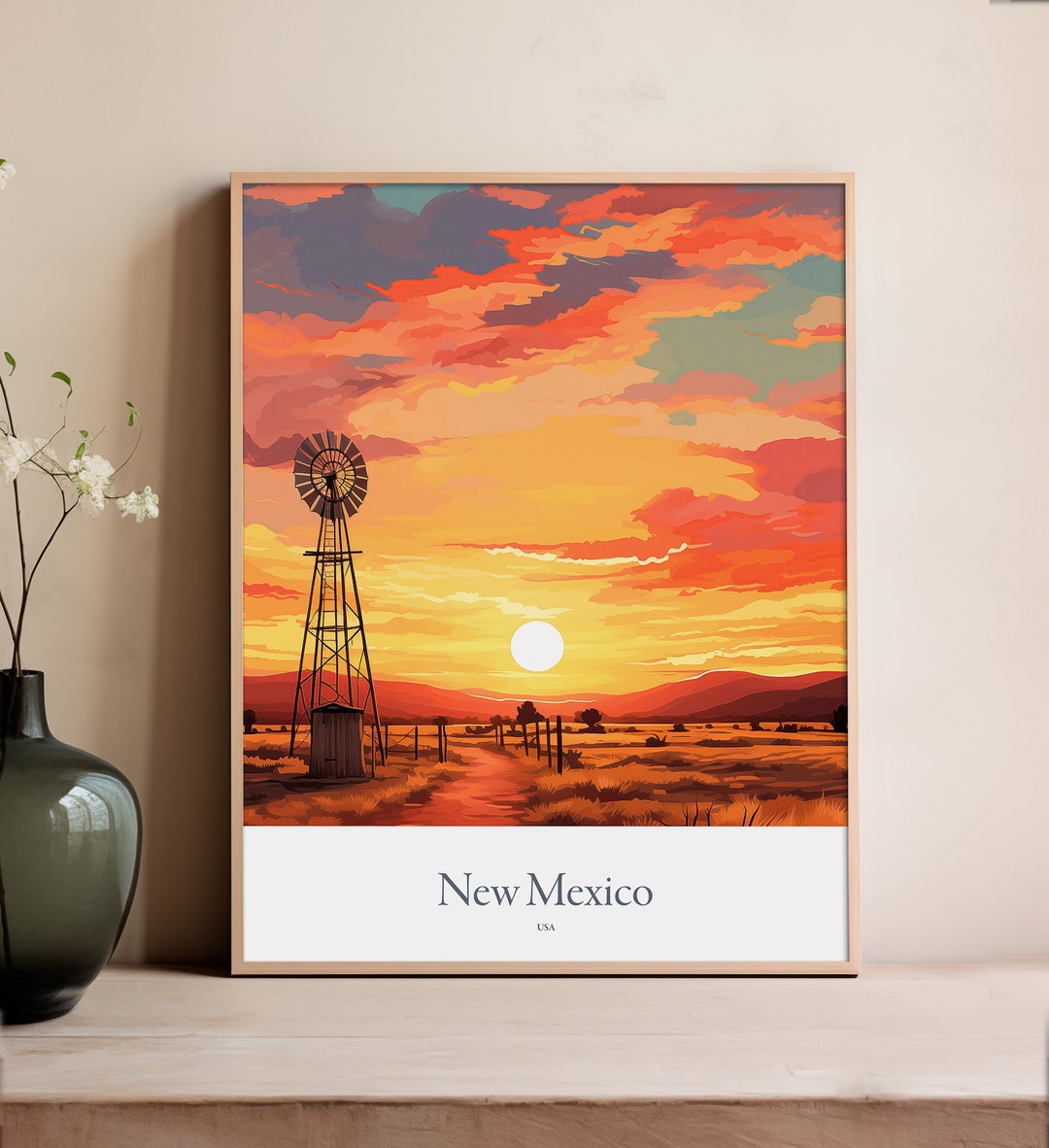 New Mexico Print New Mexico Poster New Mexico Gift USA Souvenir New ...
