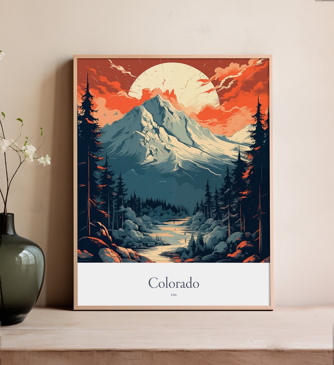 Colorado Print Colorado Poster Colorado Gift USA Souvenir Colorado Wall ...