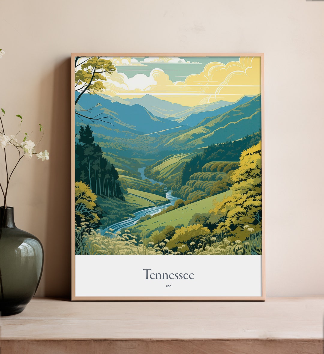 Tennessee Print Tennessee Poster Tennessee Gift USA Souvenir Tennessee ...