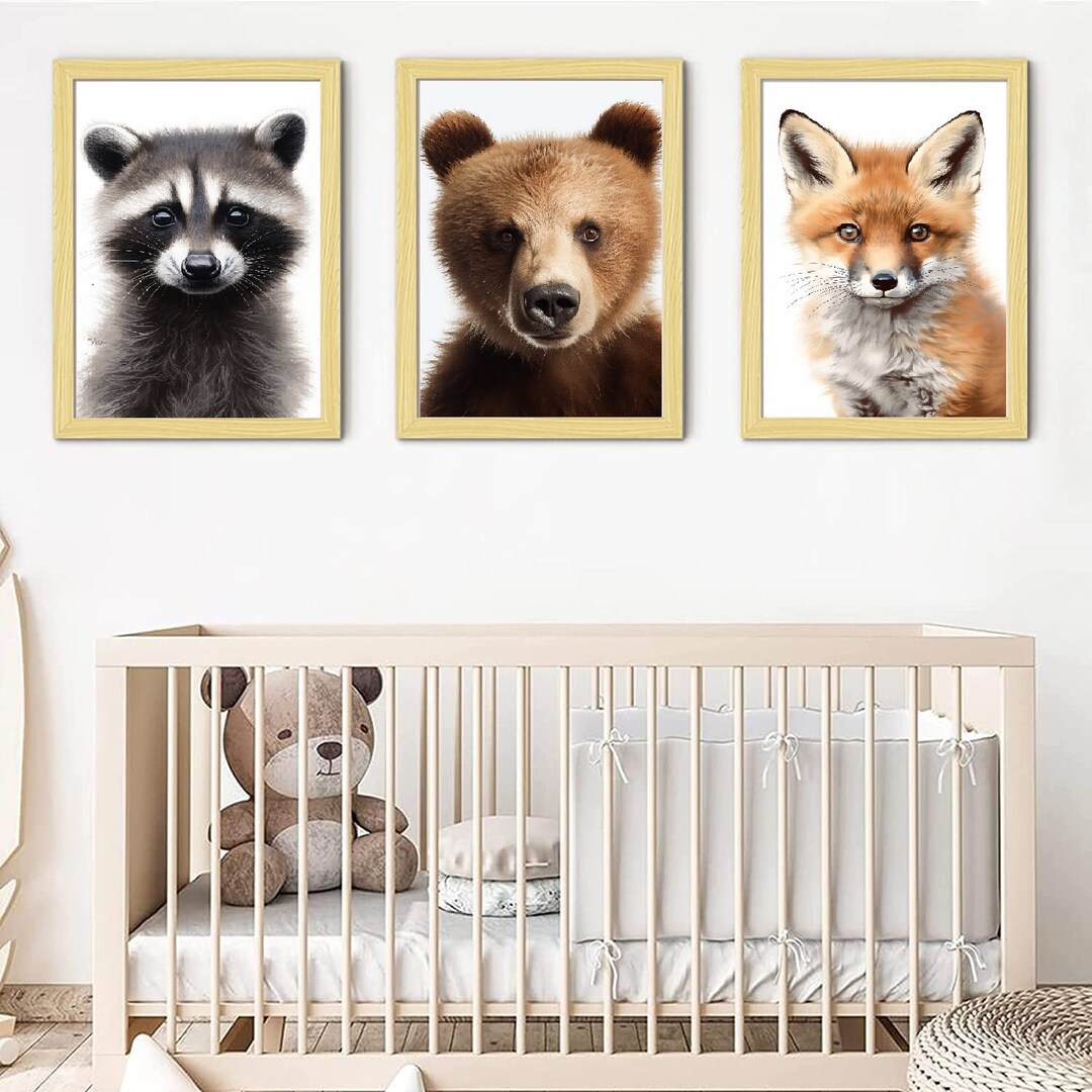 Cute Baby Animals Nursery Wall Art Decor (set of 3 Prints) | Hi-res ...