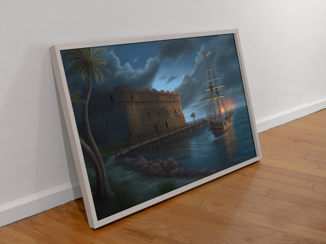 Florida Keys Fort in 1700s Wall Art Decor | Hi-res 300dpi | Digital ...