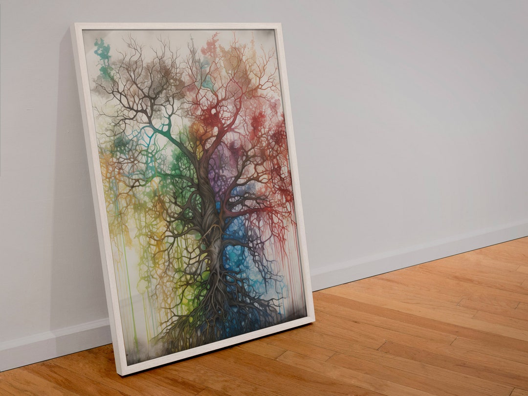 Rainbow Tree Wall Art Decor (set of 3 Prints) | Hi-res 300dpi | 3 ...
