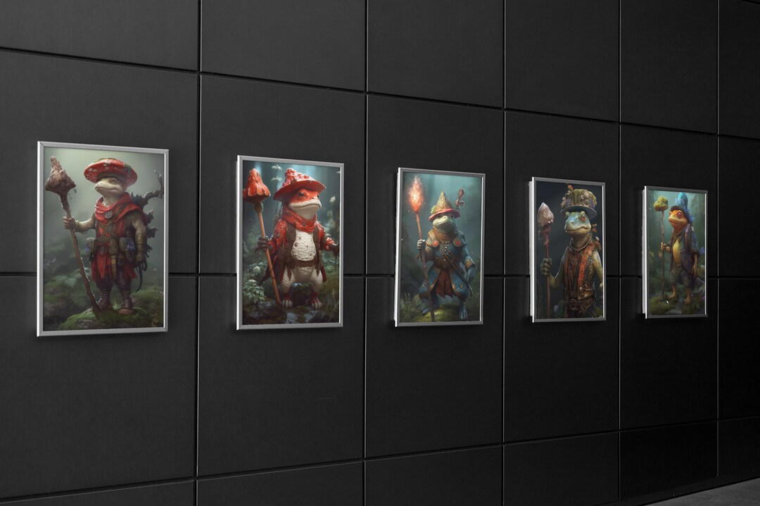 Fantasy Forest Creatures Wall Art Decor (set of 5 Prints) | Hi-res ...
