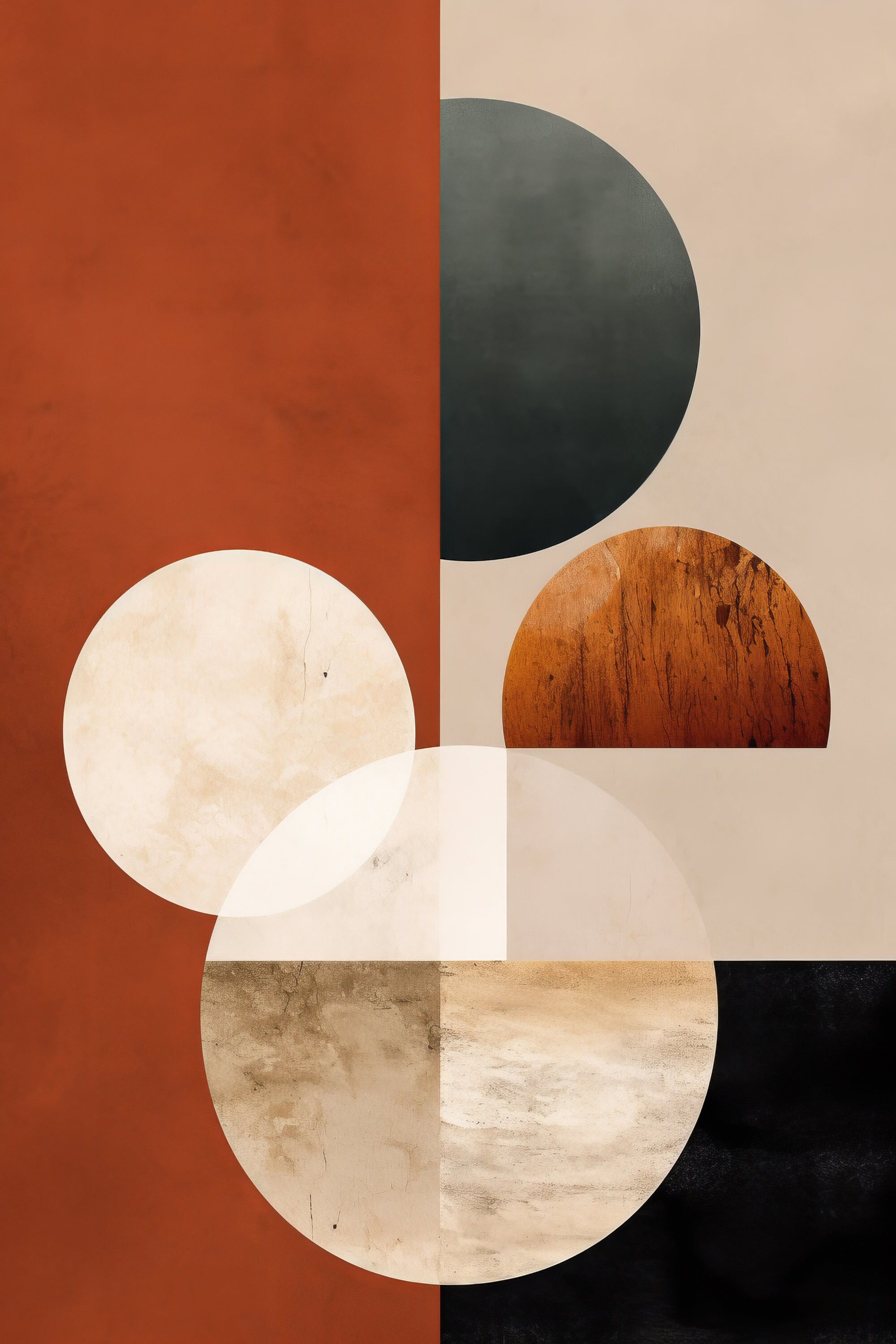 Boho Style Geometric Earth Art Prints, Neutral Modern Wall Art Decor ...