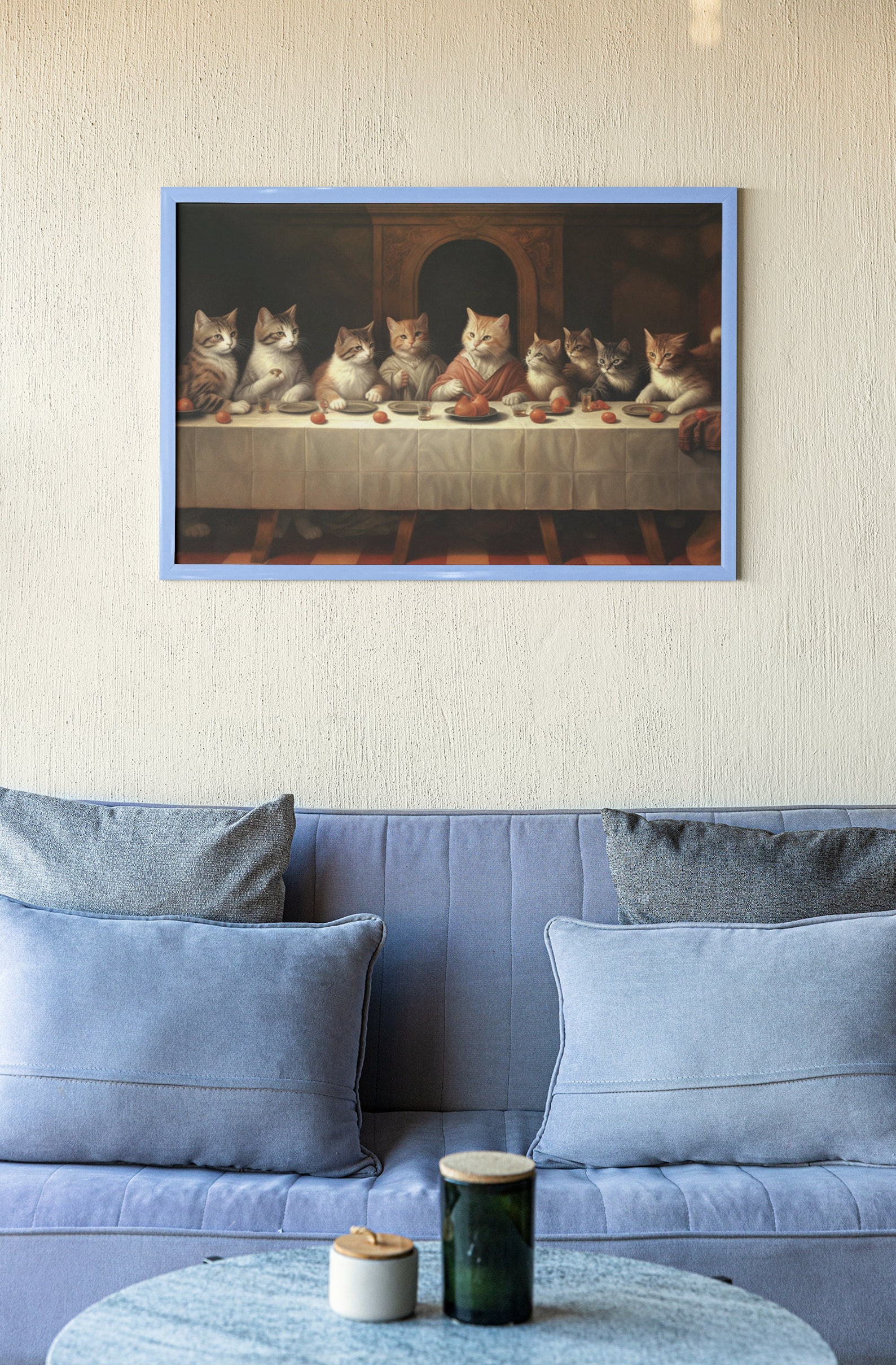 Cats Last Supper Wall Art Decor, Funny Cats, Art Gift, Historic Print ...