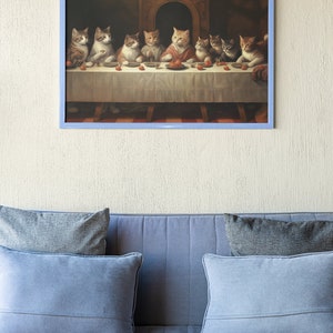 Cats Last Supper Wall Art Decor, Funny Cats, Art Gift, Historic Print ...