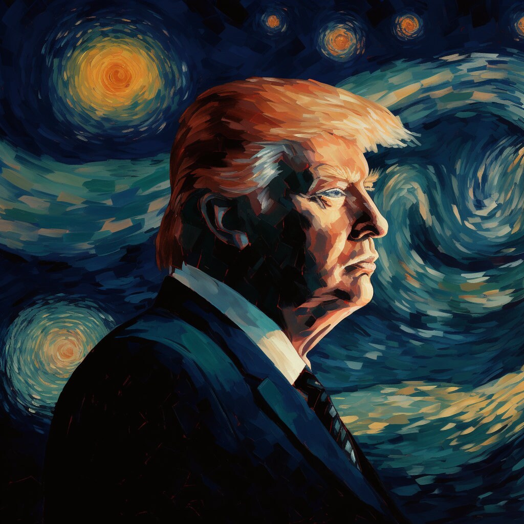 Donald Trump Van Gogh Style Wall Art Decor (set of 3 Prints) | Hi-res ...