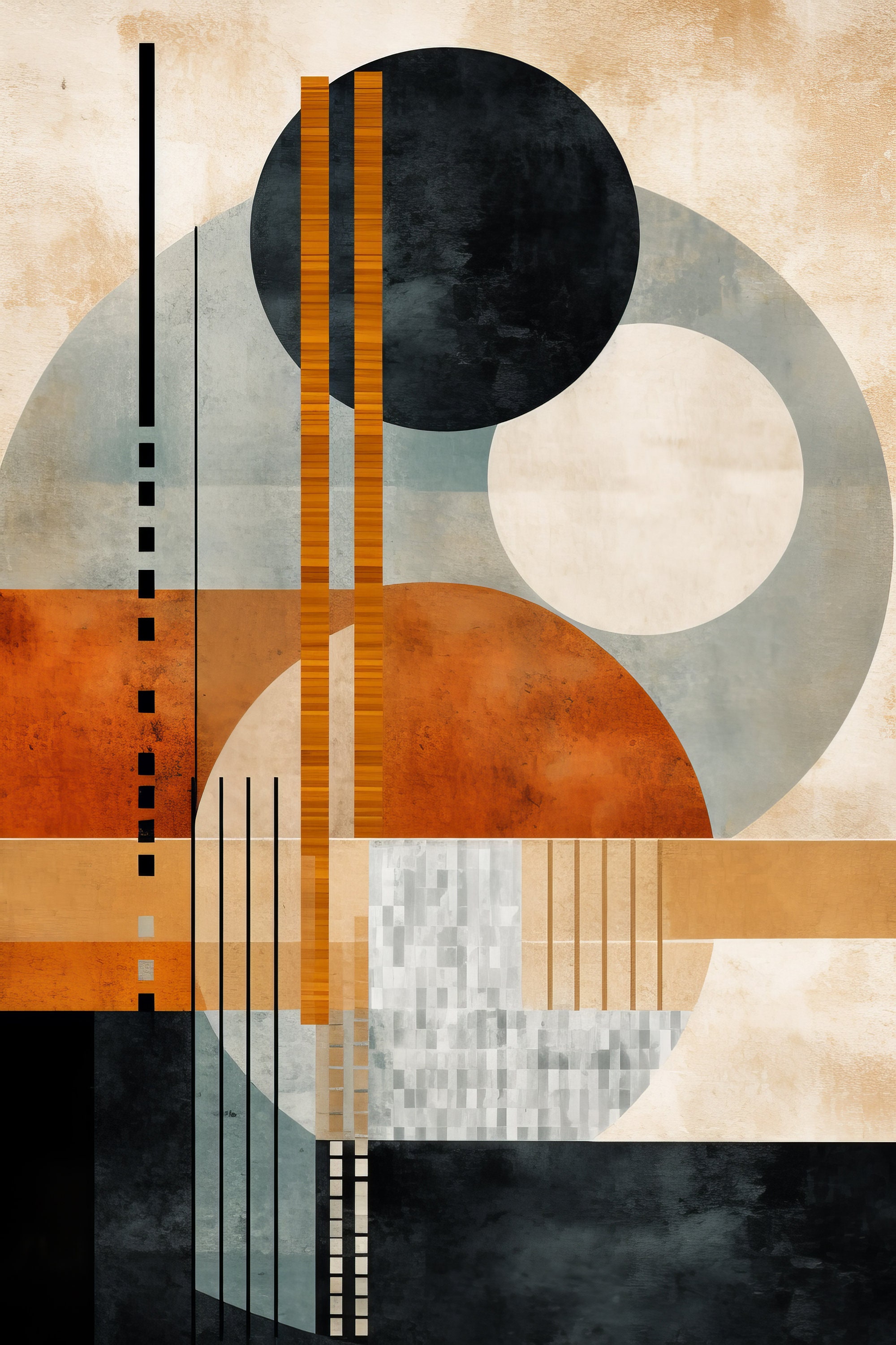 Boho Style Geometric Earth Art Prints, Neutral Modern Wall Art Decor ...