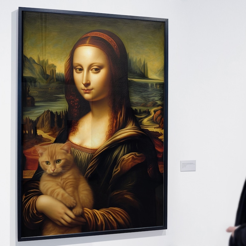 Mona Lisa With Cat Poster - Etsy