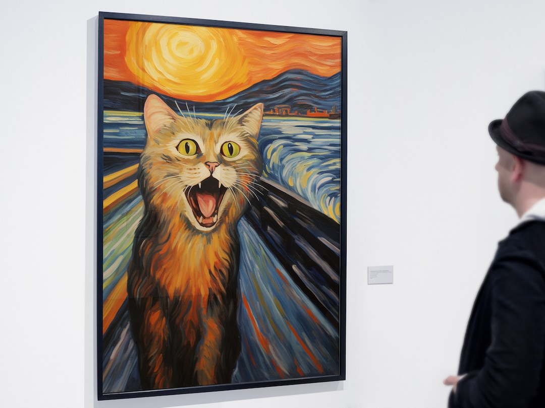 The Purr (inspired by "the Scream" by Edvard Munch) Bundle (set of 4 ...