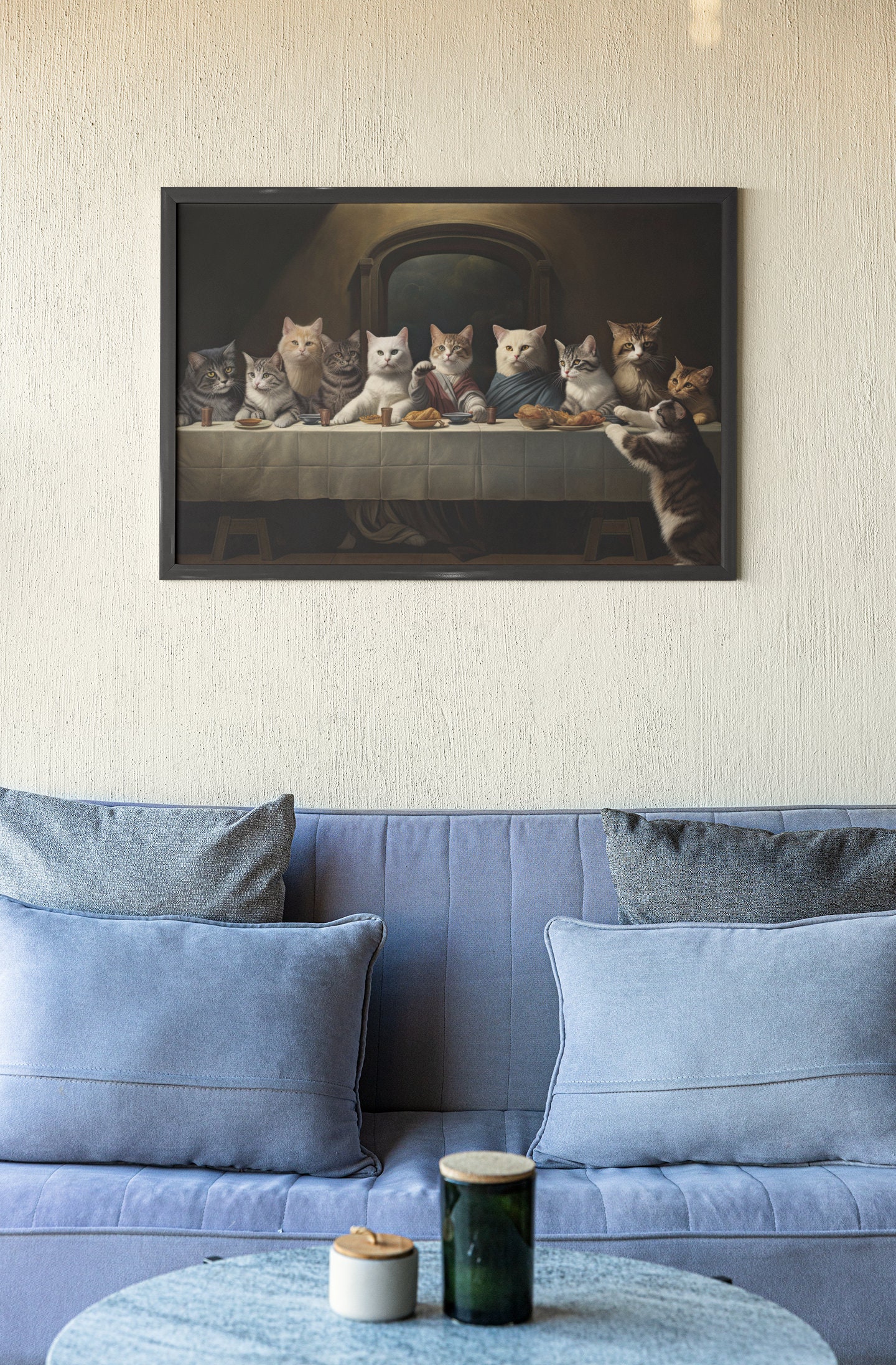 Cats Last Supper V2 Wall Art Decor, Funny Cats, Art Gift, Historic ...