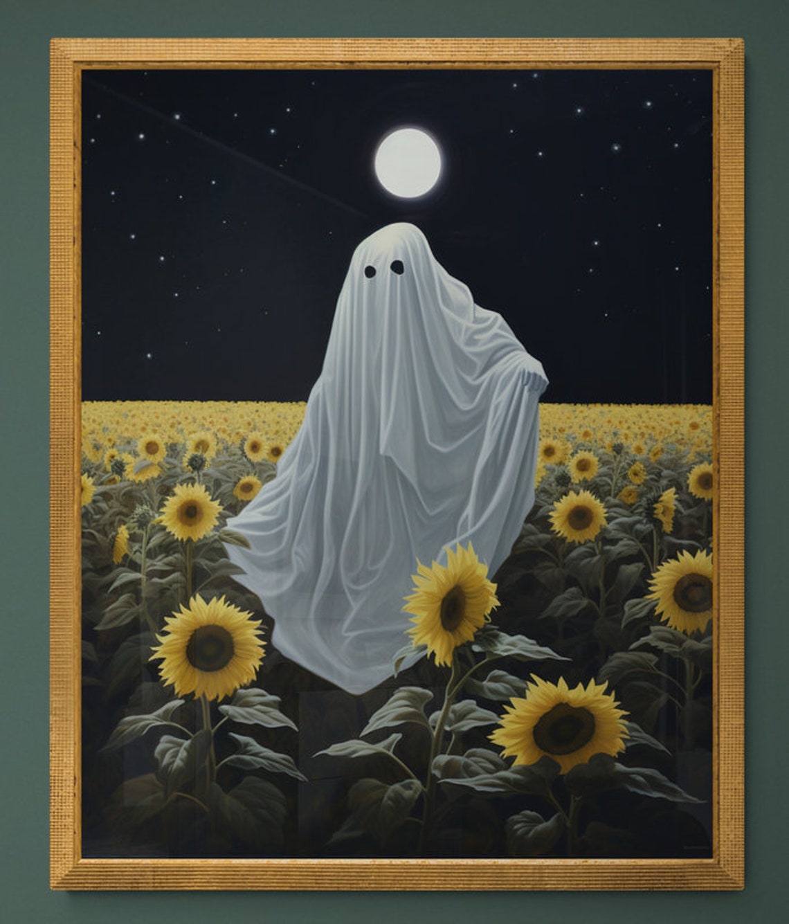 Ghost in Field of Sunflowers Printable Wall Decor - Etsy