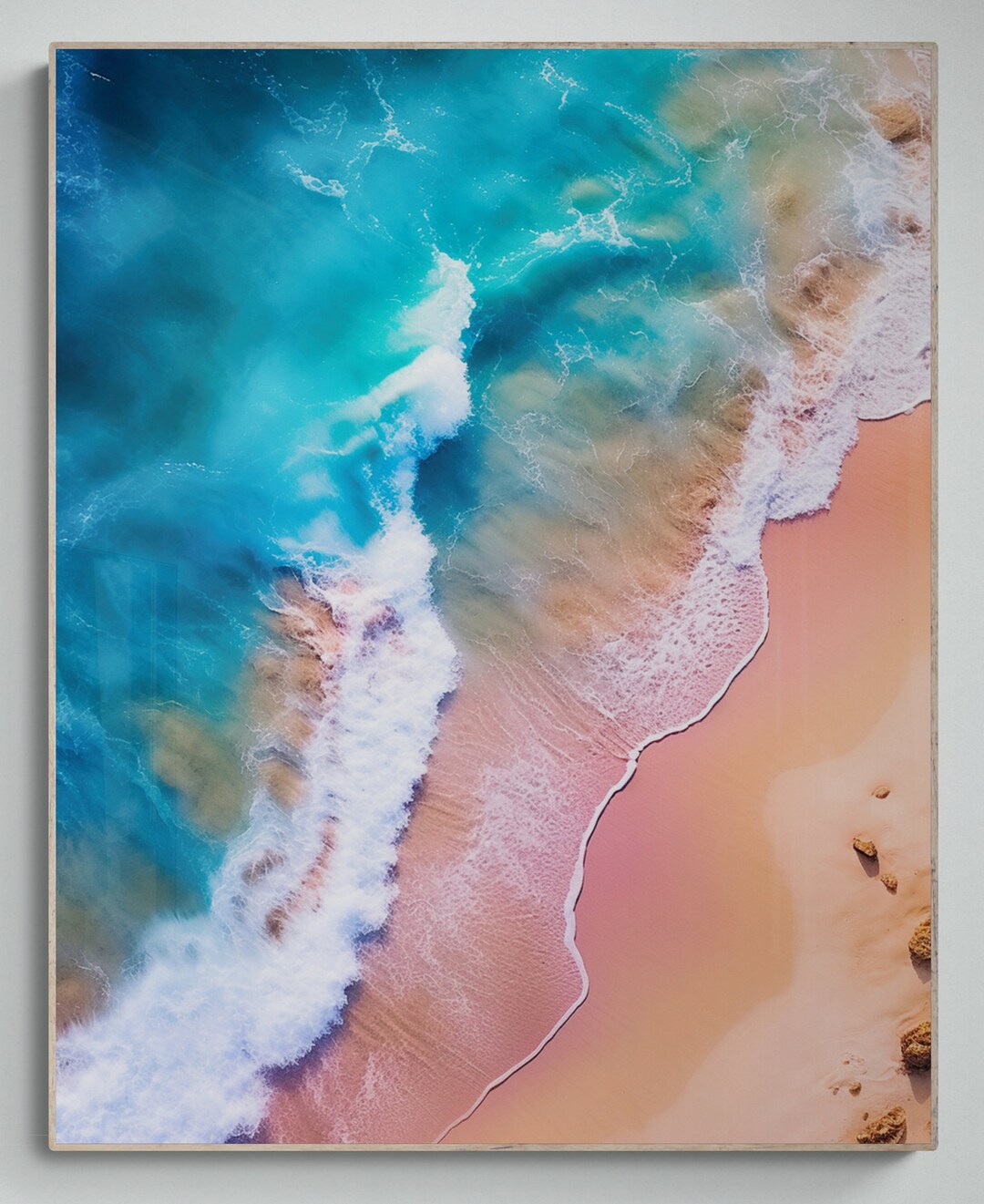 Pink Beach and Surf Printable Art Download Printable Wall Decor ...