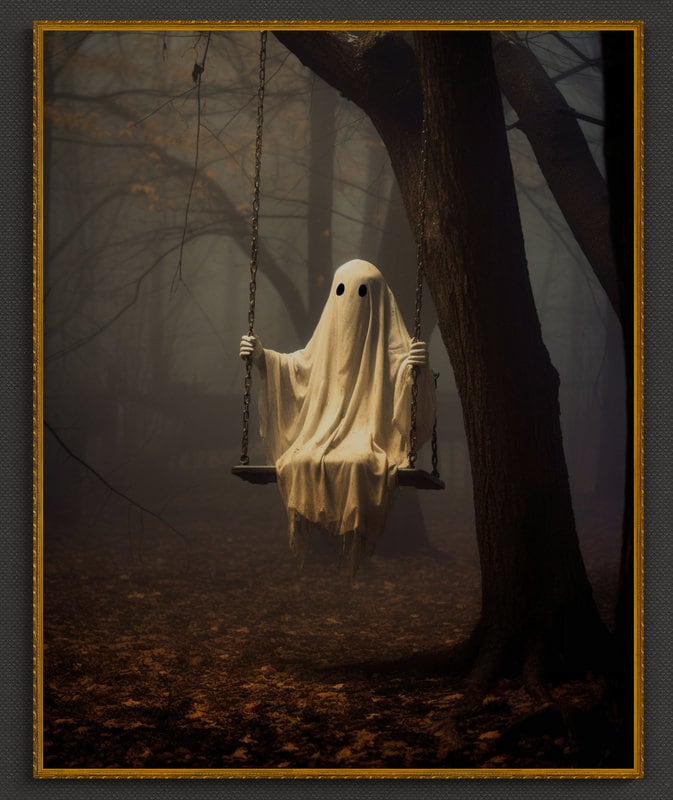 Ghost on Swing Printable Wall Decor Printable Wall Art Art Print ...