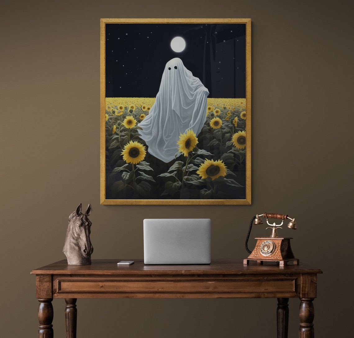 Ghost in Field of Sunflowers Printable Wall Decor - Etsy