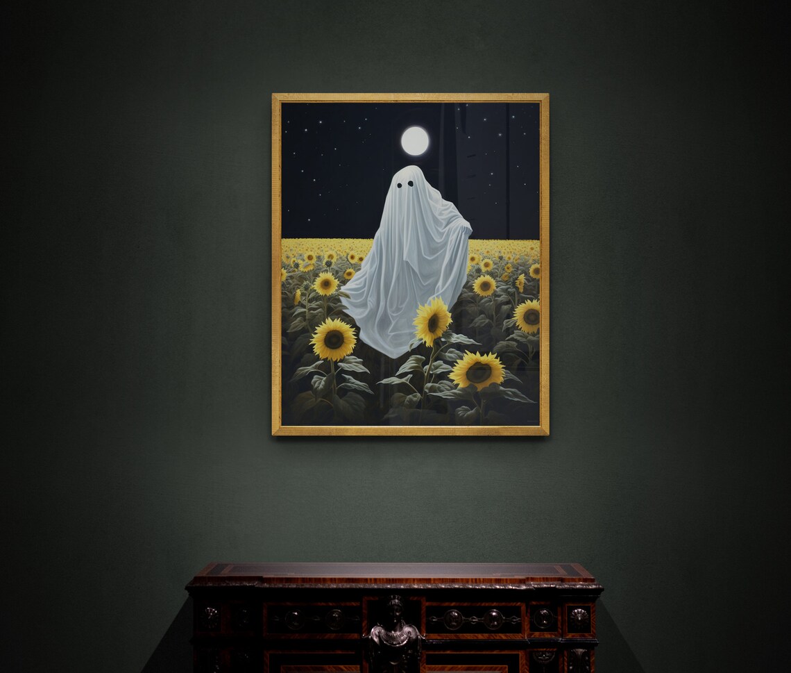 Ghost in Field of Sunflowers Printable Wall Decor - Etsy