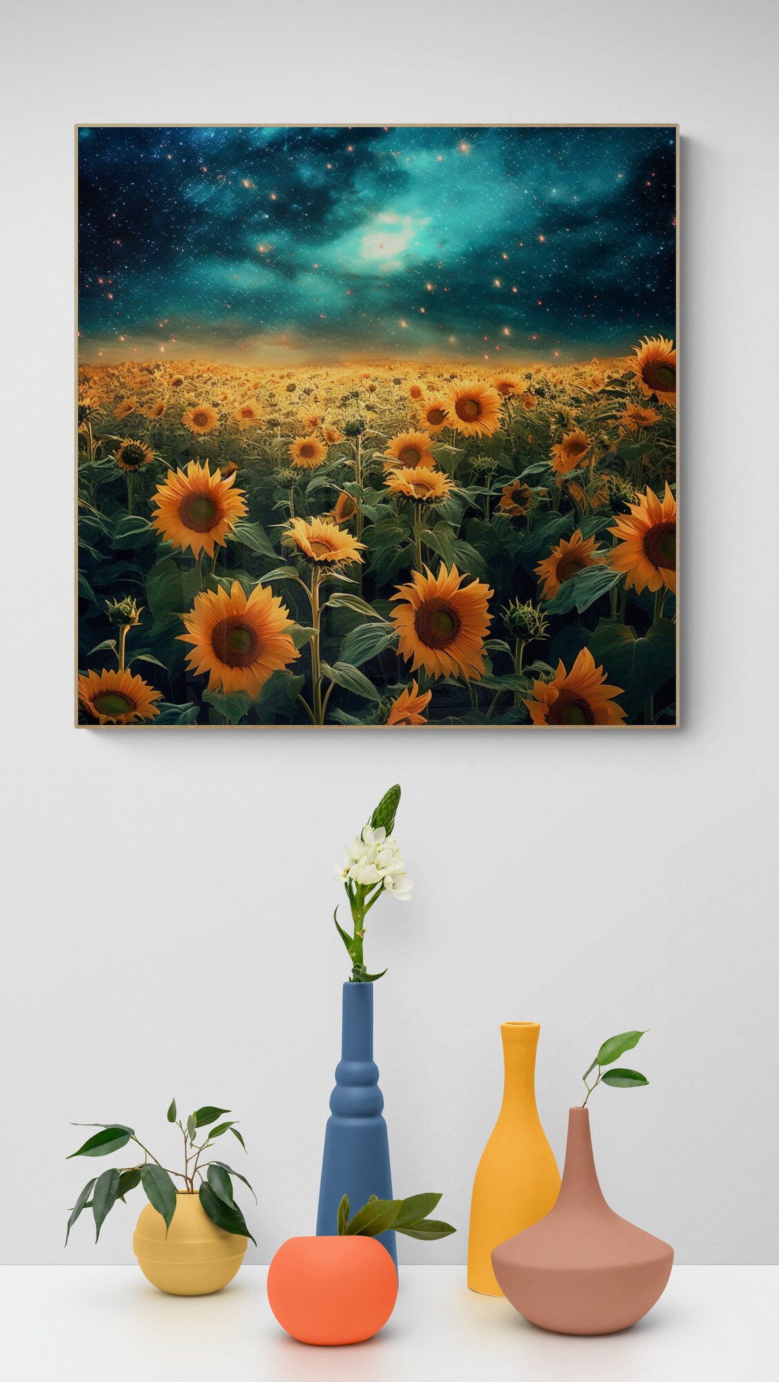 Sunflowers at Night Printable Art Download Printable Wall Decor ...