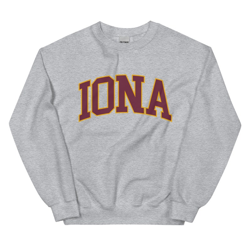 Iona University Crewneck Unisex Sweatshirt College Font - Etsy