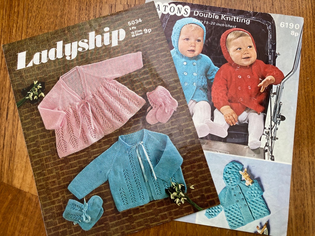 Original Vintage Paper Knitting Patterns Patons Double Knitting Hooded ...