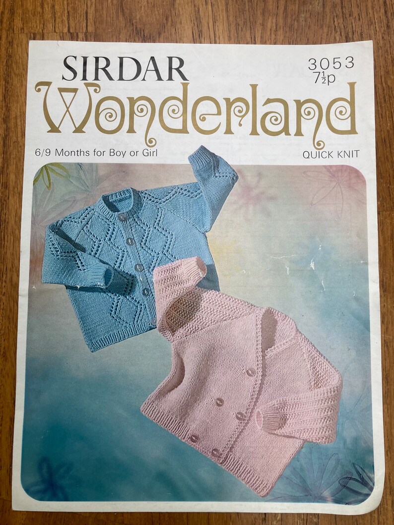 Original Vintage Paper Knitting Pattern Sirdar Wonderland Quick Knit 6/ ...