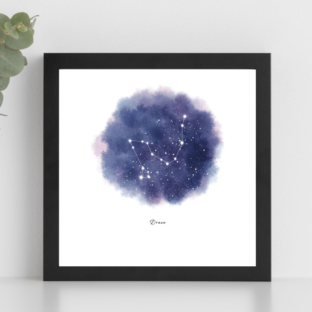 Dragon | Draco Constellation Print | Astronomy Wall Art | Dragon Wall ...