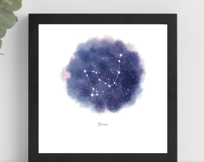 Draco Print, Antique Space Painting, Vintage Drawing Poster Wall Art ...