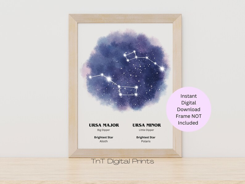 Big Dipper Little Dipper Constellation Print Ursa Major Ursa Minor ...