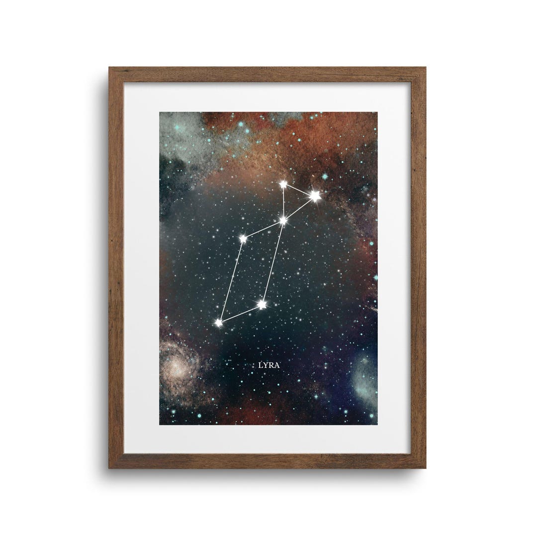 Lyra Constellation Print Digital Download, Lyra the Harp Poster Print ...