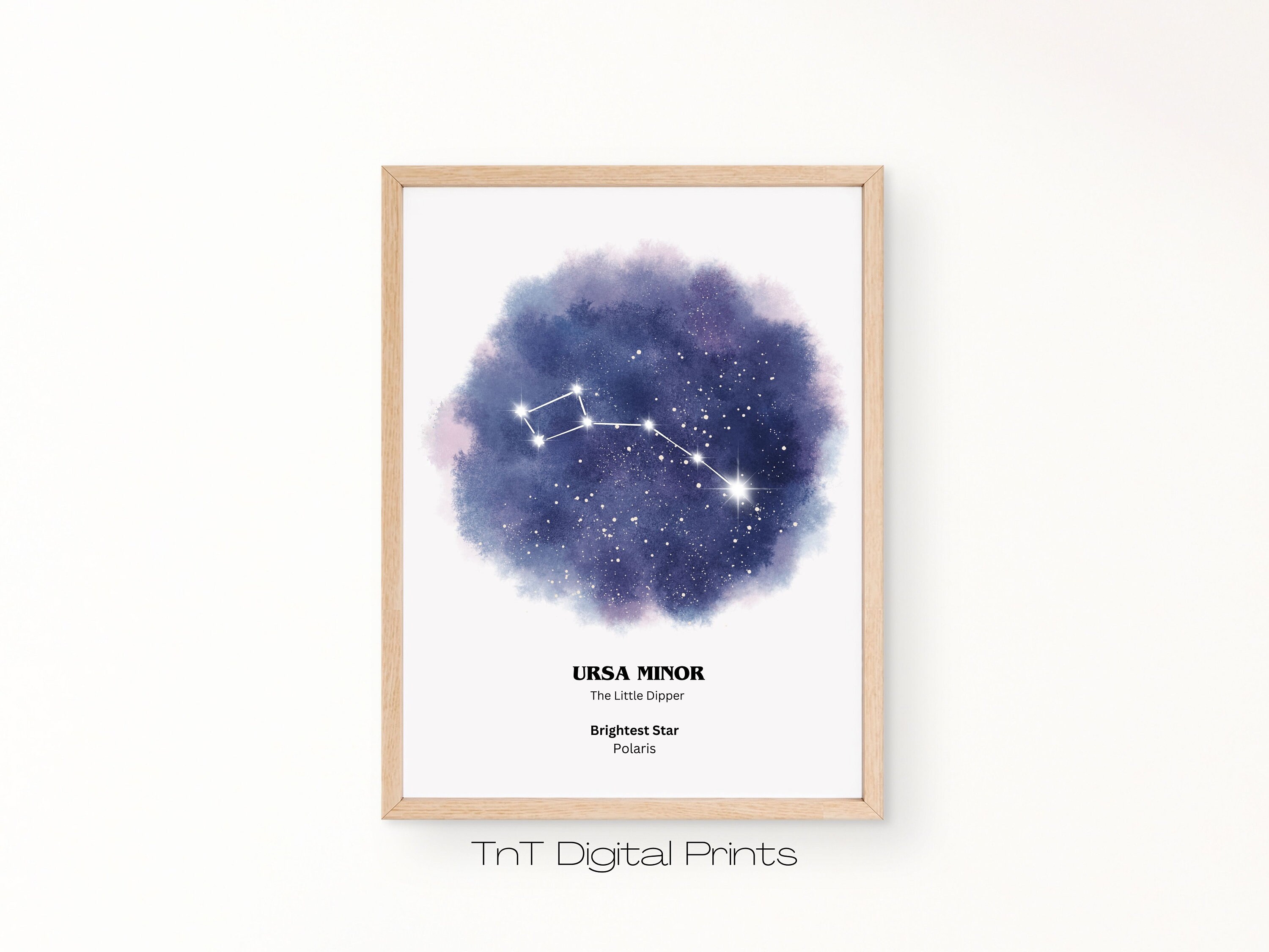 Big Dipper, Little Dipper Constellation Wall Decor Watercolor, Ursa ...