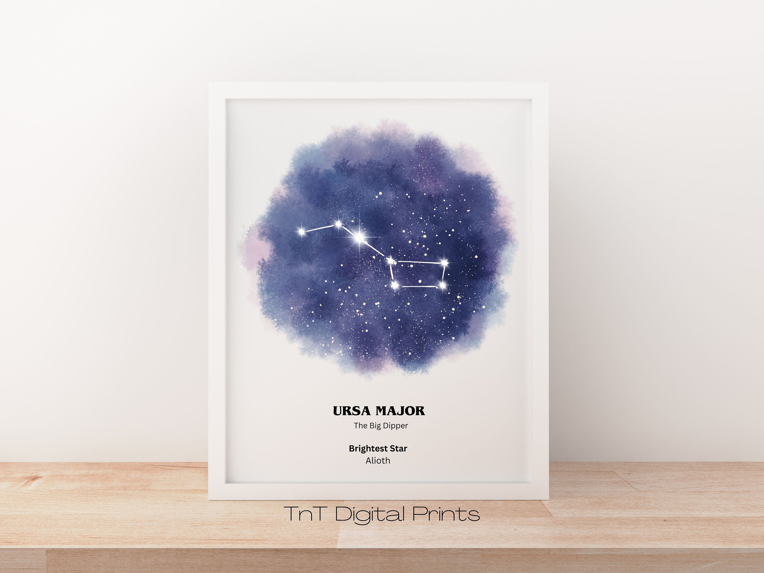 Big Dipper, Little Dipper Constellation Wall Decor Watercolor, Ursa ...
