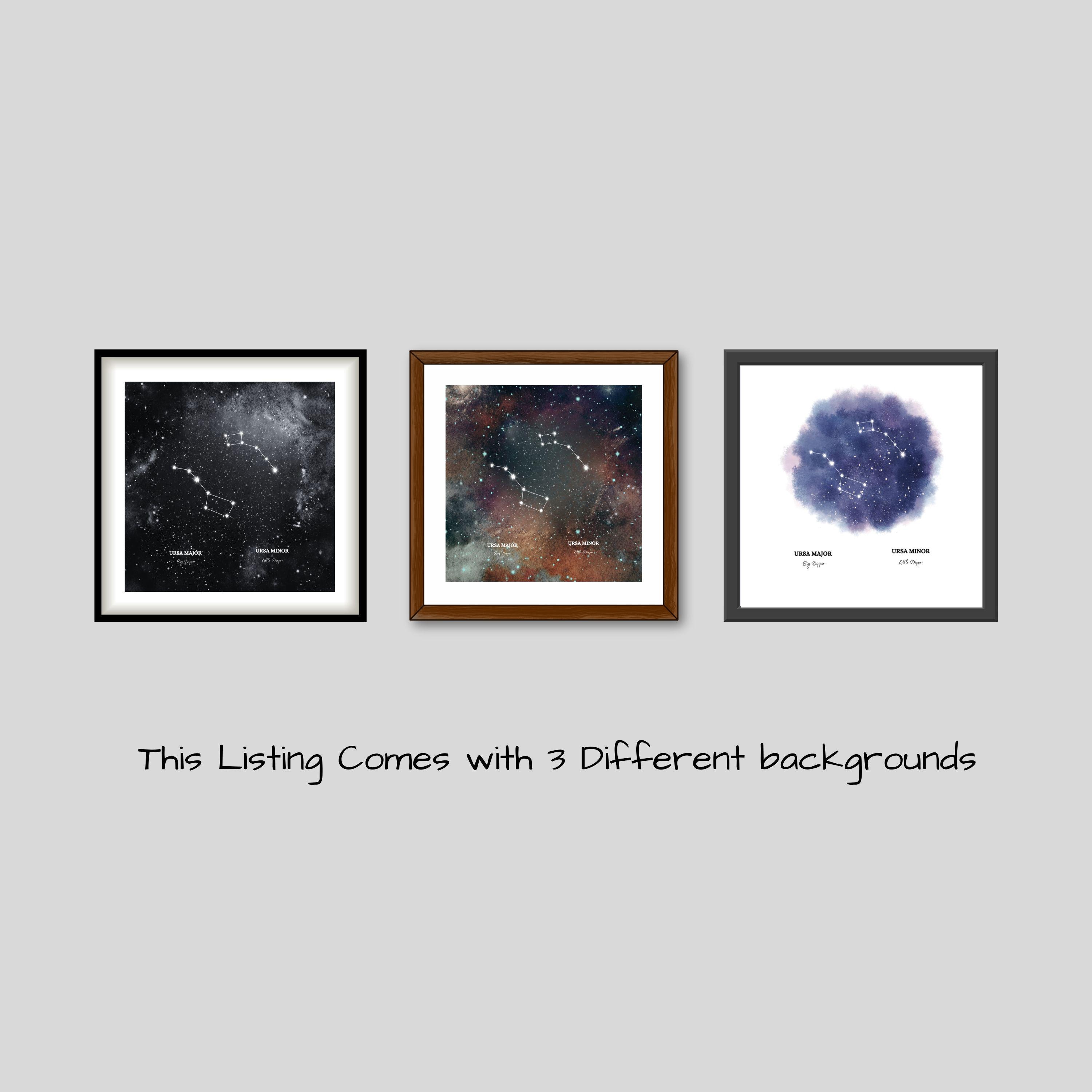 Big Dipper Little Dipper Constellation Print Ursa Major Ursa Minor ...