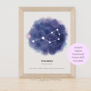 Pleiades the Seven Sisters Constellation Print Astronomy - Etsy