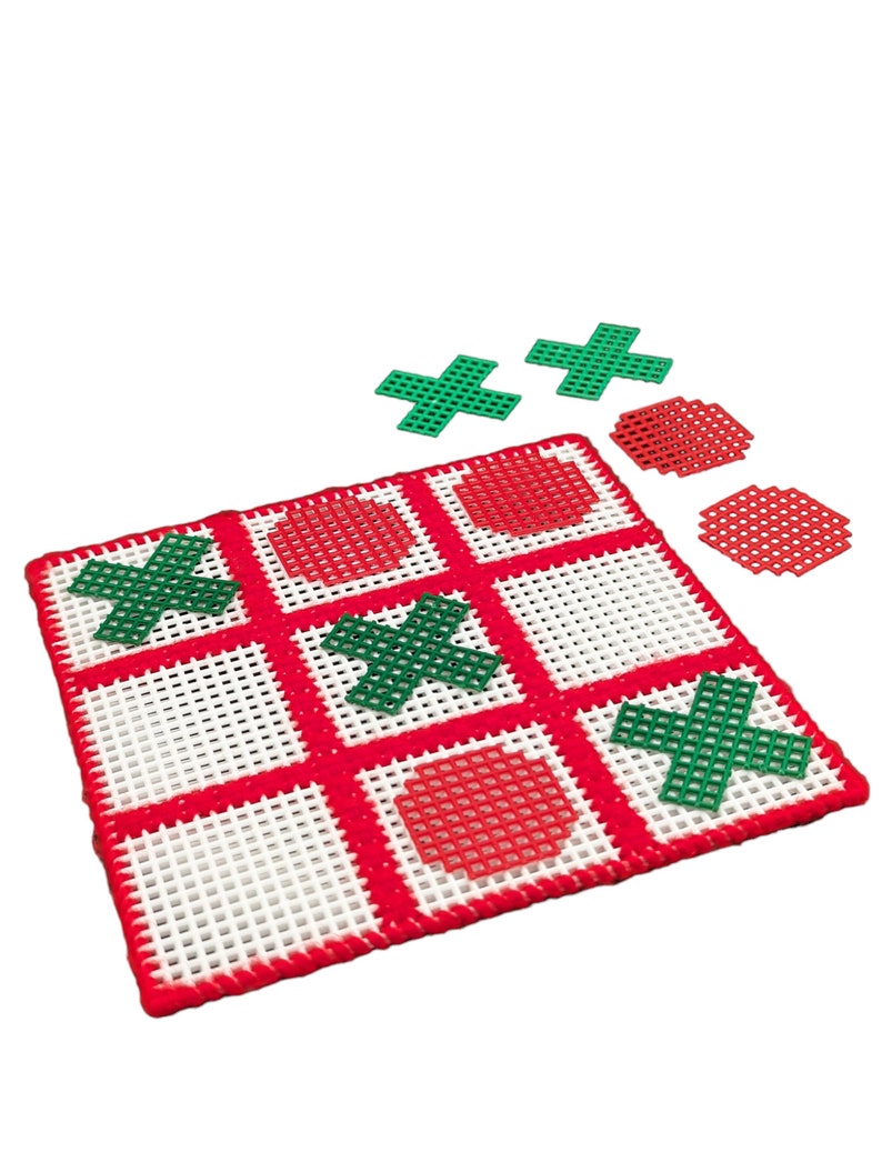 Vintage Games, Tic Tac Toe, Plastic Canvas Needlepoint Tic Tac Toe ...