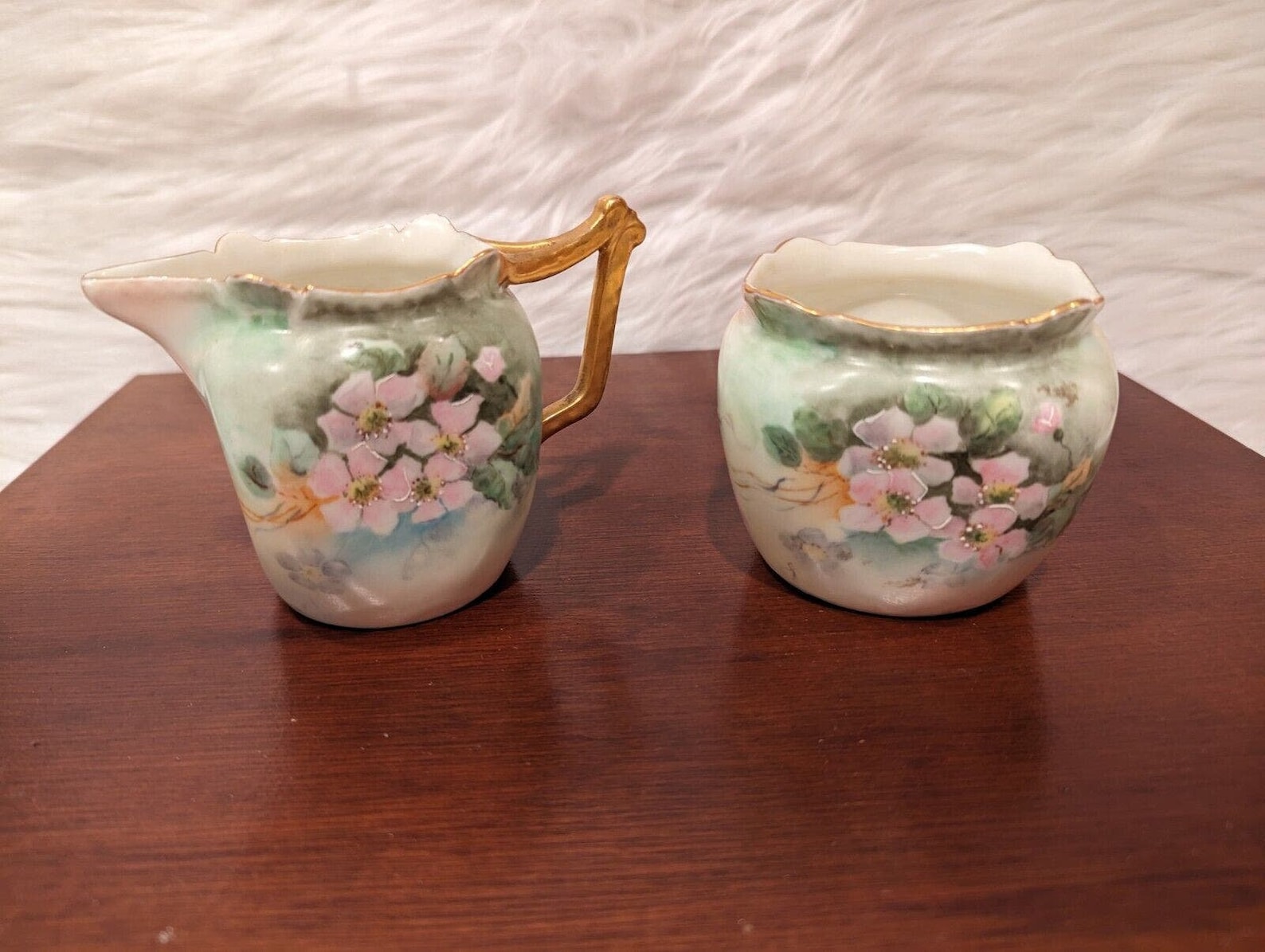 Vintage Porcelain Sugar & Creamer Set, Hand Painted Creamer Set ...