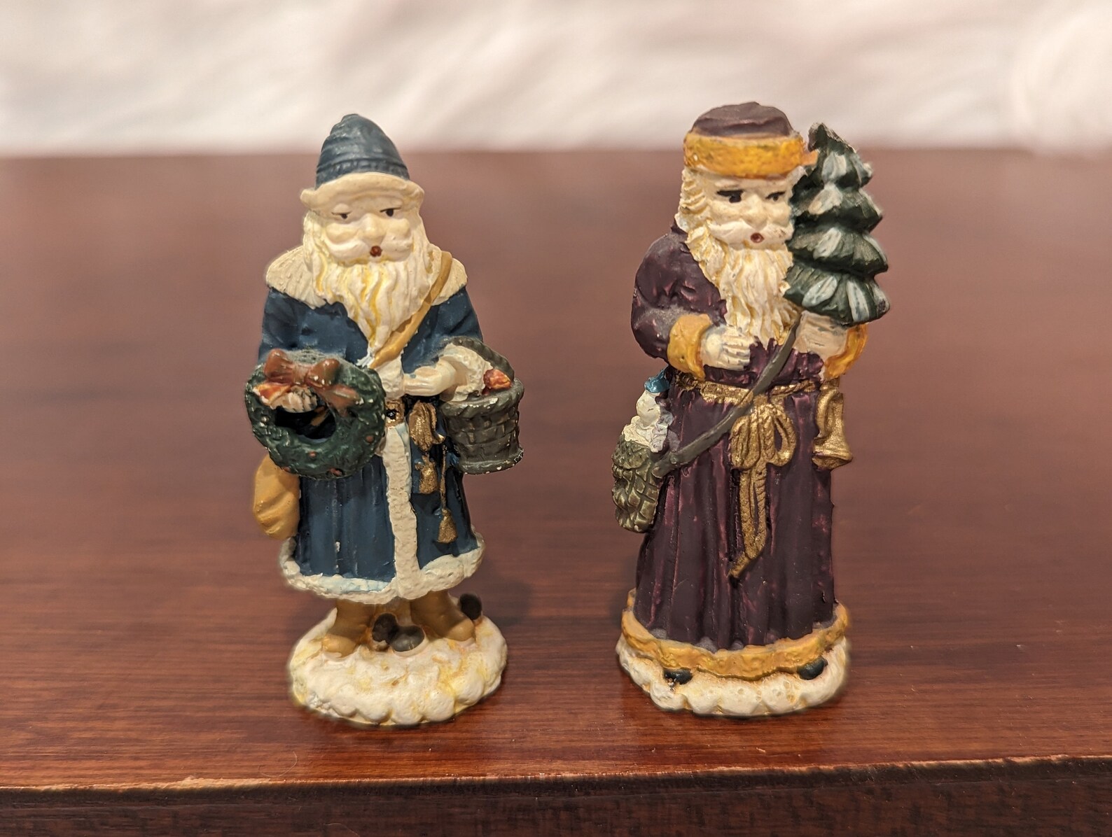 Vintage Novelino Antique Pewter Miniature Santas Figurines - Set of 2 ...