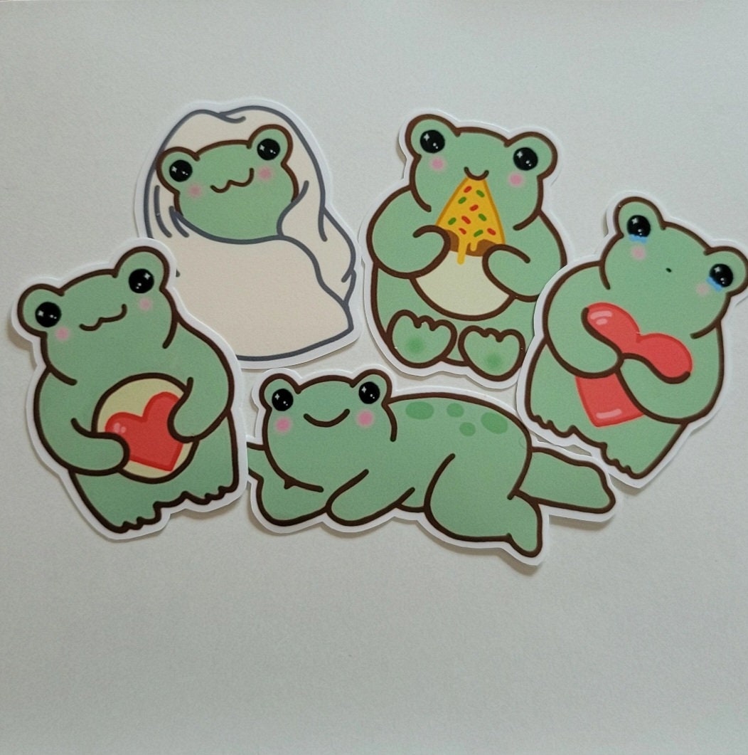 Cute Frog Stickers Froggy Love Kawaii Frogs Cottagecore Frogs - Etsy