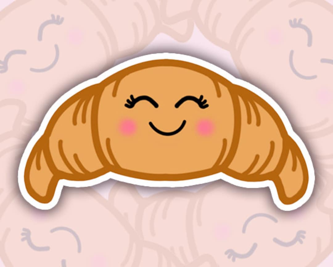 CUTE CROISSANT STICKER | Kawaii Food | Gifts Under 5 | Fun Sticker for ...