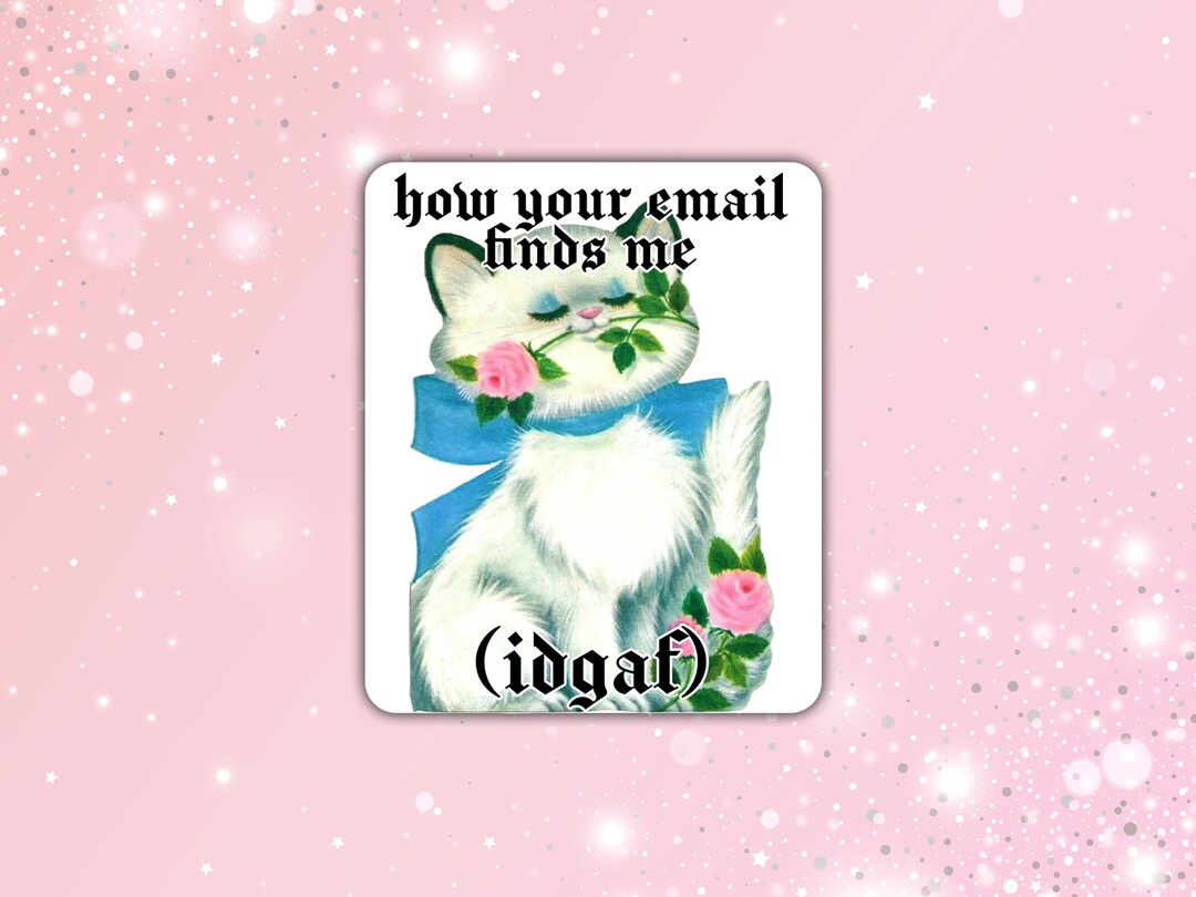 Cat Sticker | Cute Kitschy Vintage Cat | Funny Kitsch Sticker | Gothic ...