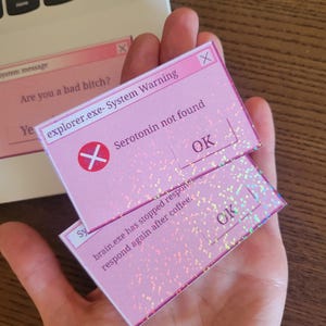 Computer Error Sticker | 90s Style Glitter Holographic Stickers | 8-bit ...