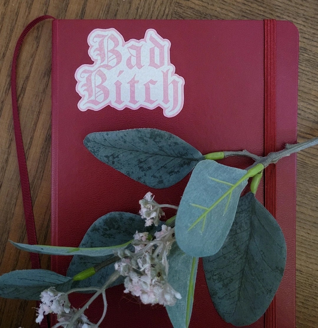 Bad Bitch Goth Sticker 90s Pink Gothic Glitter Holographic - Etsy