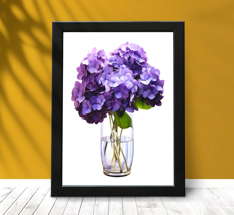 Hydrangea Print Set | Purple Flower Print Gallery Wall Set | Watercolor ...