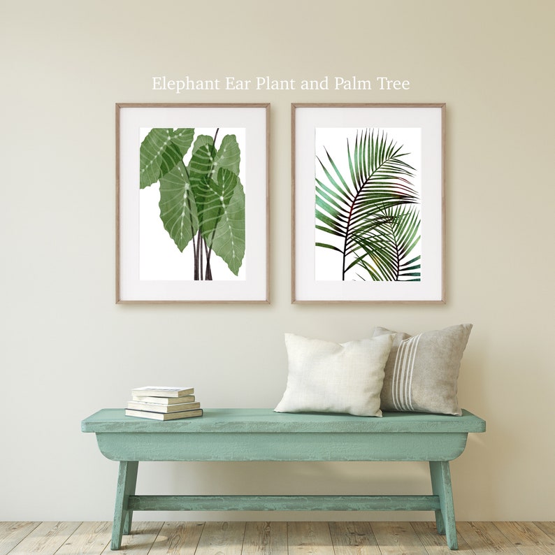 Greenery Gallery Wall Set of 3 | Leaf Wall Art | Succulent Printable ...