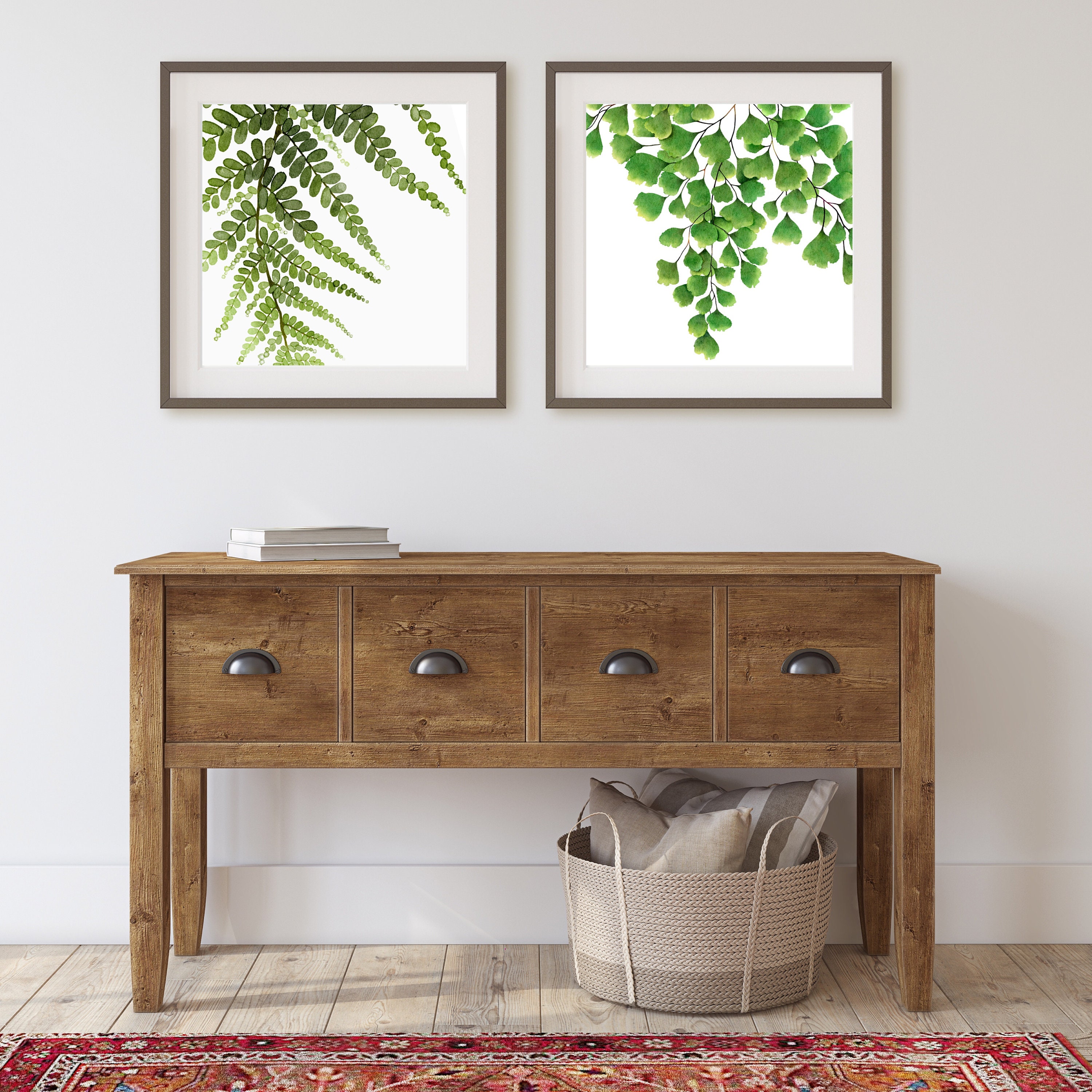 Fern Print Gallery Wall Set | Fern Print Wall Art | Fern Leaves Living ...