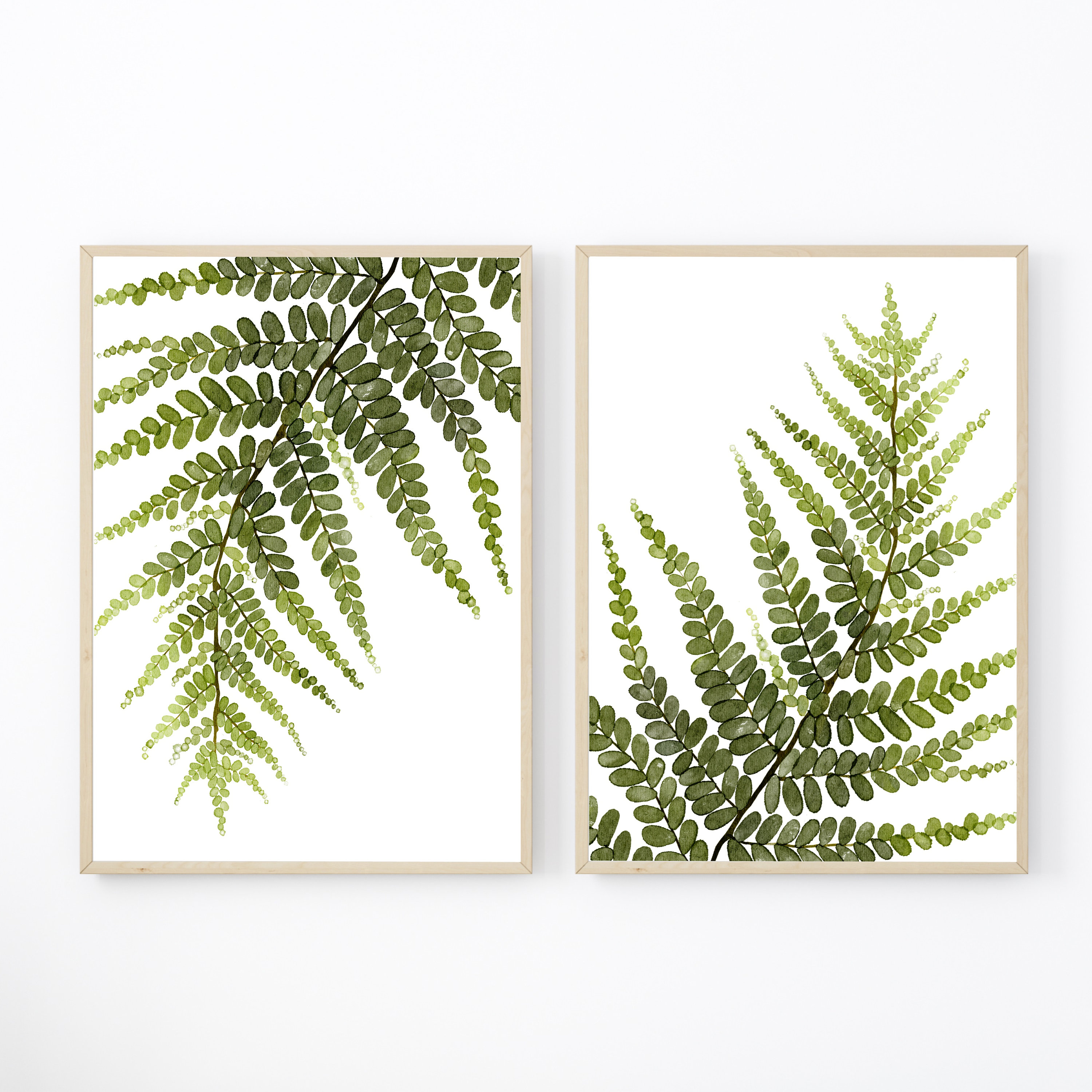 Fern Leaves Print | Greenery Wall Art | Botanical Bathroom Decor | Sage ...