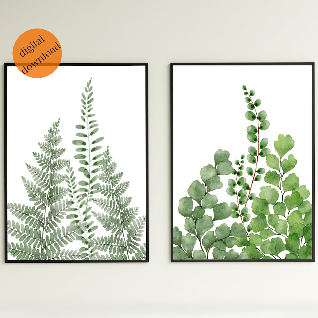 Fern Set of 2 Print Gallery Wall Set | Fern Print Wall Art | Fern ...