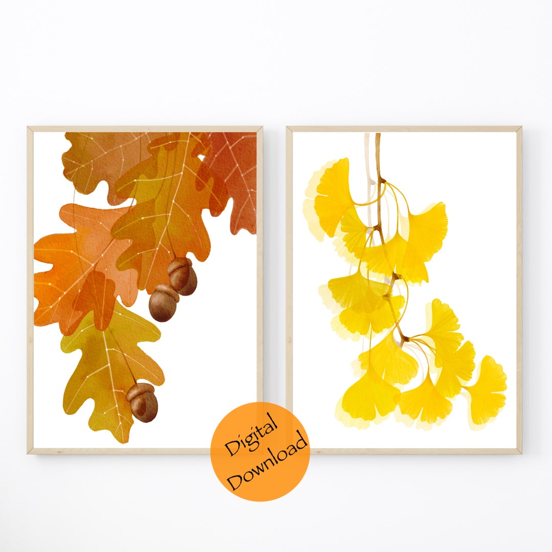 Gallery Wall Set Fall Leaves Prints | Autumn Leaves Printable ...